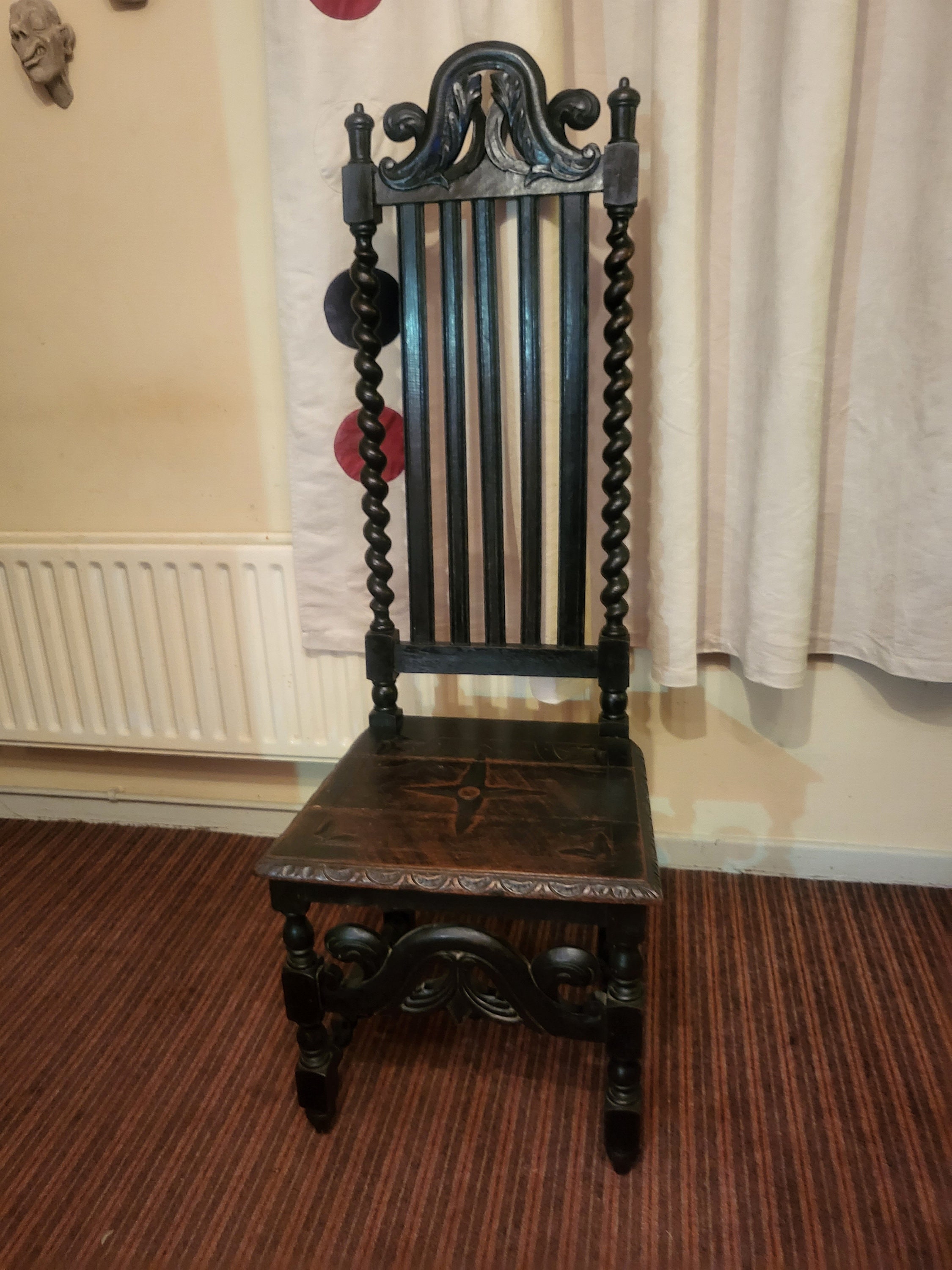 Old English Oak High Back Hall Chair - Etsy UK