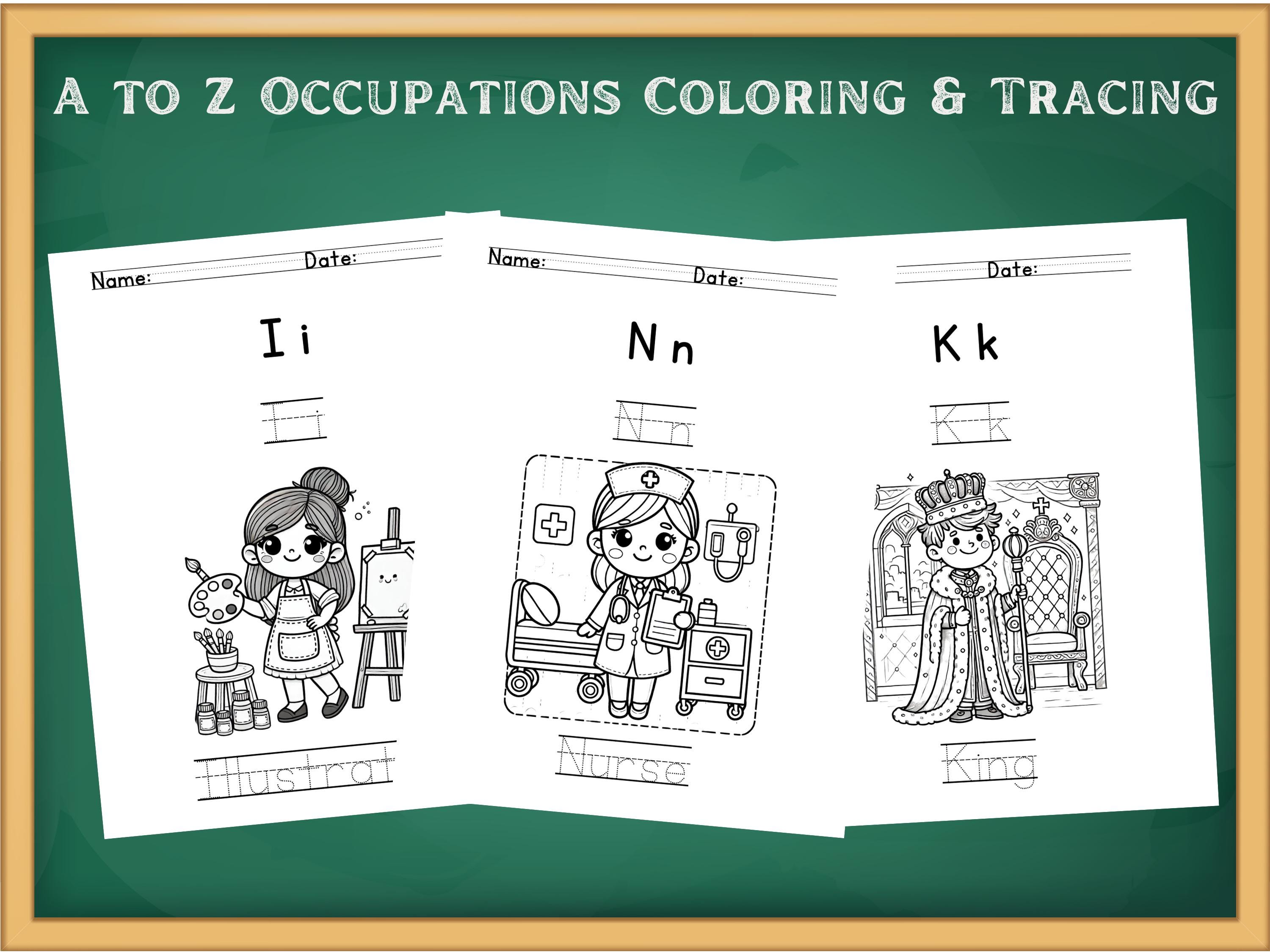 A to Z Alphabet Tracing & Coloring Worksheets Printable for Kids ...