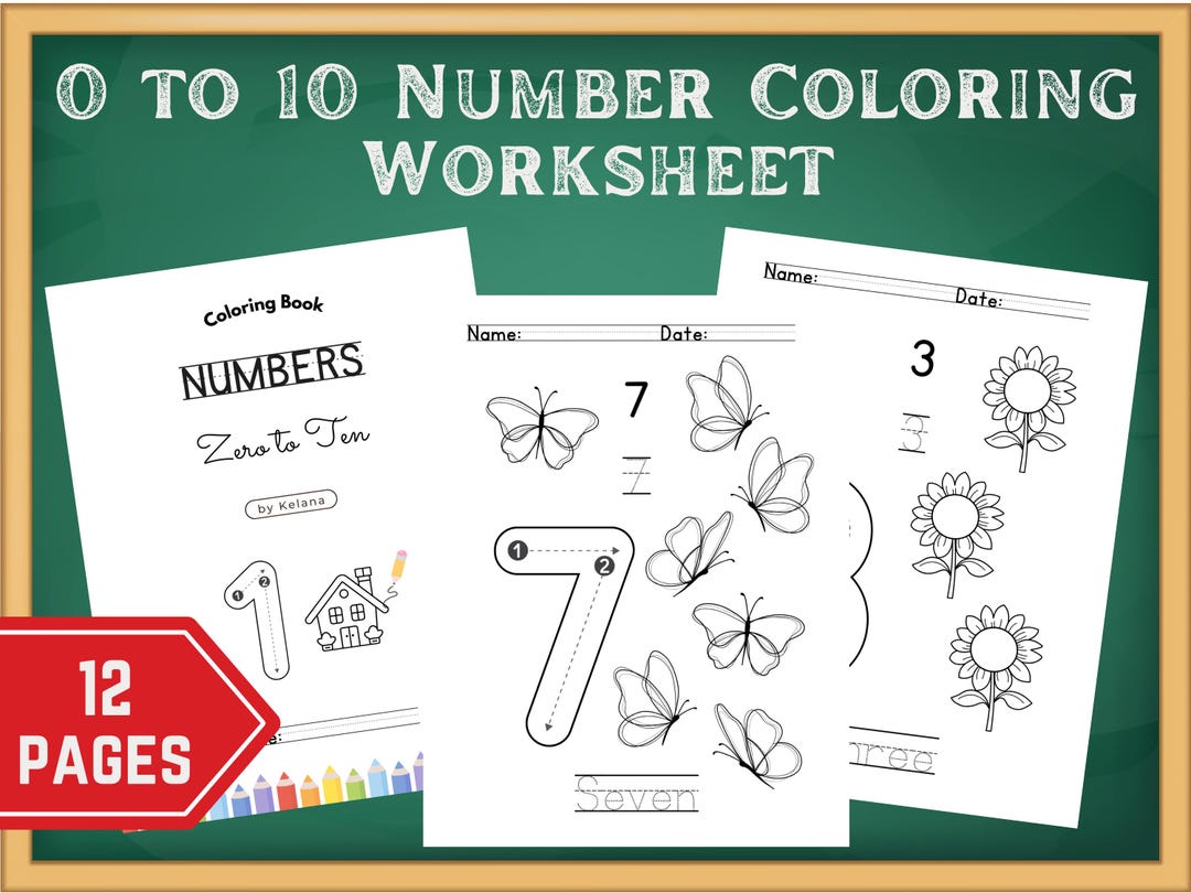 Number Coloring & Tracing Worksheets (0 - 10) | Fun Printable Preschool ...