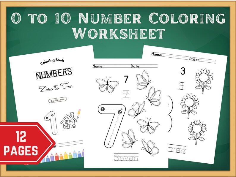 Number Coloring & Tracing Worksheets 0 10 Fun Printable Preschool ...