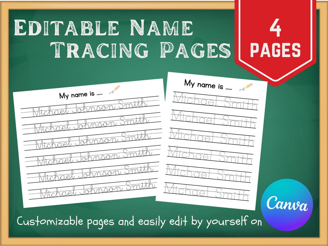 Editable Name Tracing Kindergarten