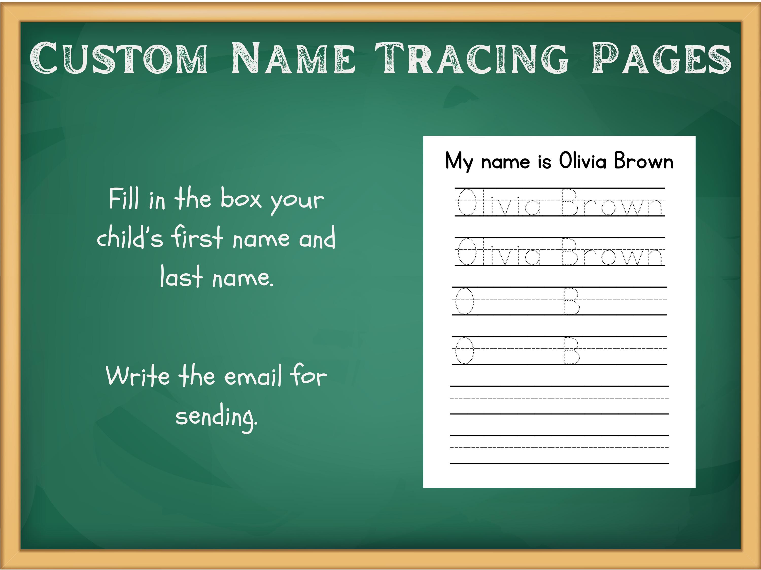 Personalized Name Tracing Worksheet Custom Cursive Handwriting Practice ...
