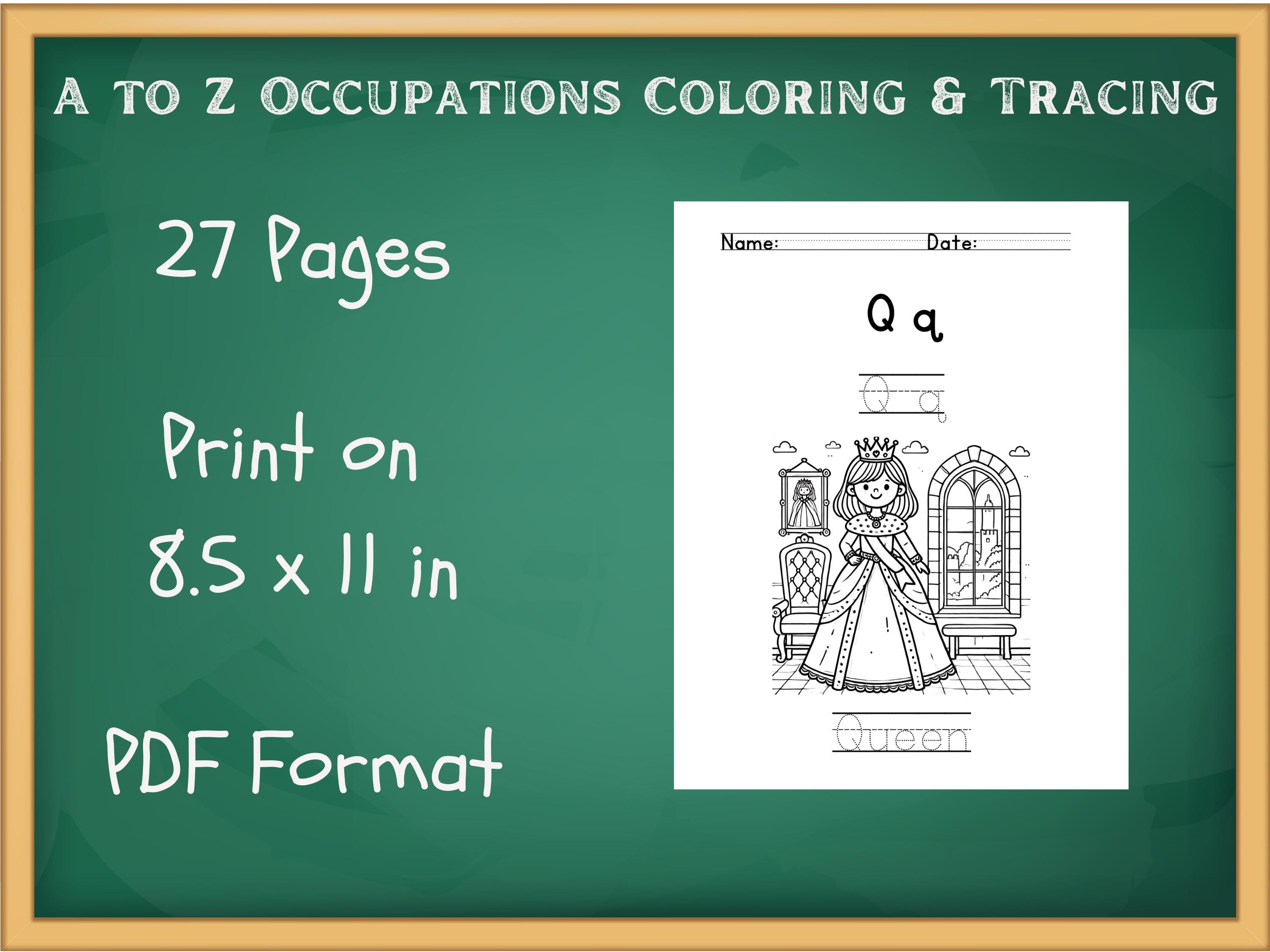 A to Z Alphabet Tracing & Coloring Worksheets Printable for Kids ...