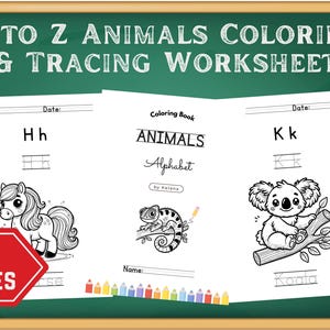 A to Z Alphabet Tracing & Coloring Worksheets - Fun Printable for Kids ...