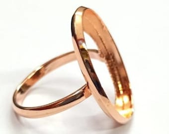 Rose Gold Plated Over 925 Sterling Silver Rectangle Shape Ring | Etsy