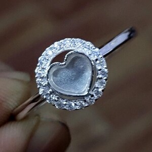925 Sterling Silver Round Bezel Setting With Small CZ - Etsy