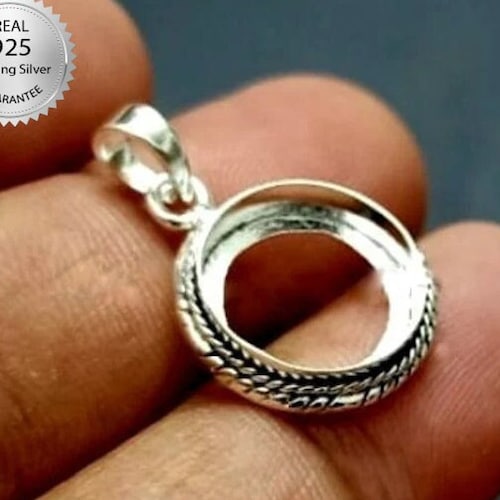 925 Sterling Silver Round Shape Handcrafted Pendant Thick - Etsy