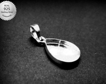 925 Sterling Silver Oval Shape Pendant Bezel Blank With Designer Crown ...