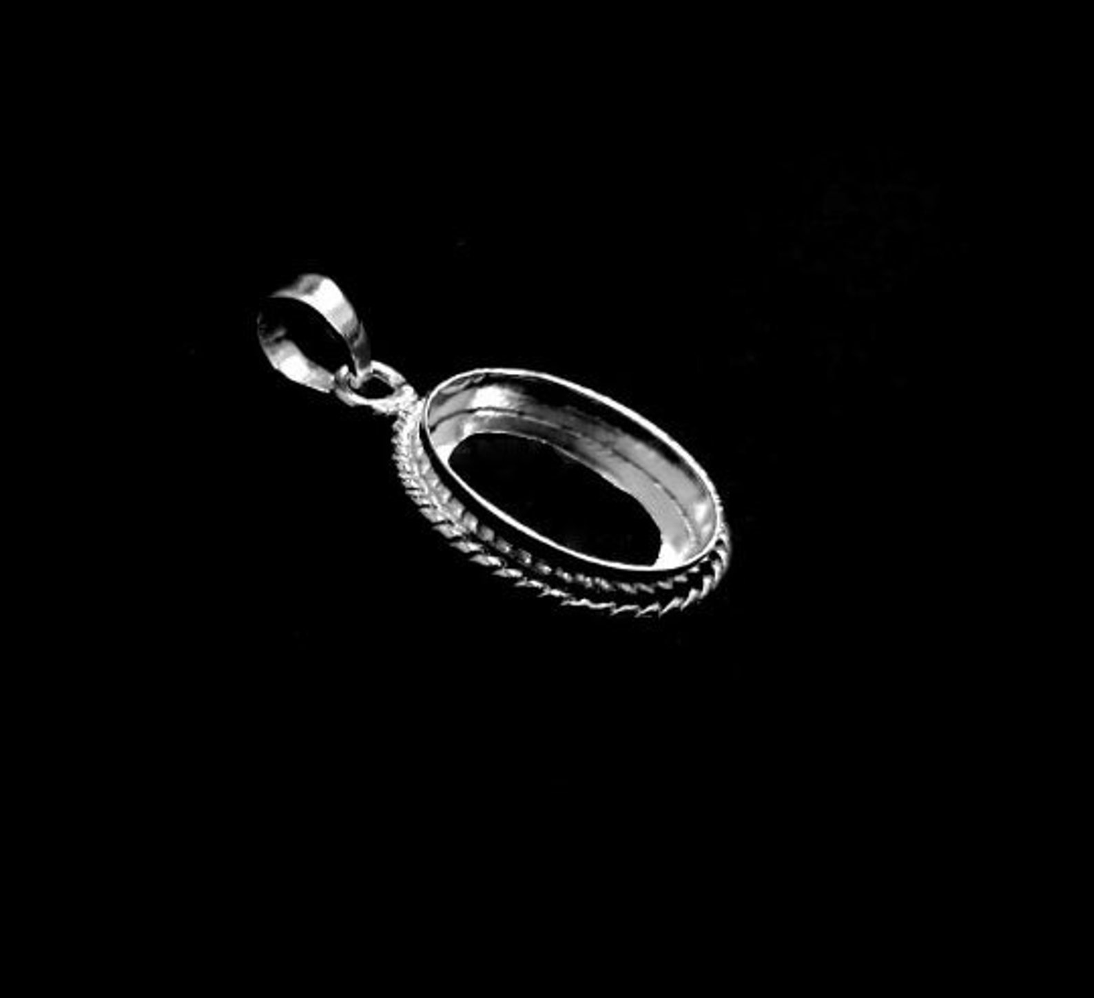 925 Sterling Silver Oval Shape Bezel Pendant Blank Bezel - Etsy