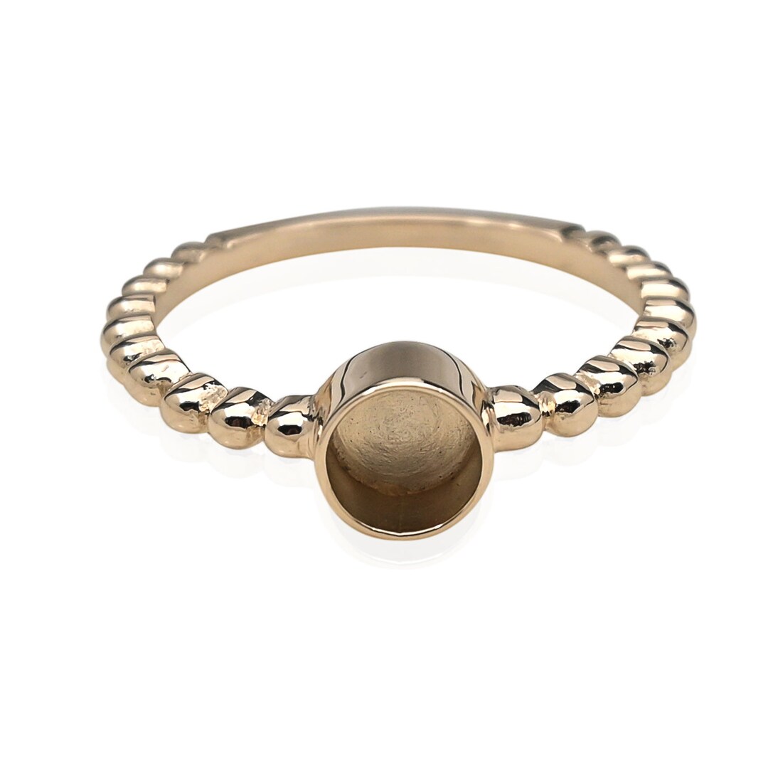 Solid Gold Round Shape Bezel Ring Setting Bezel for Resin and Gemstone ...