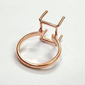 Rose Gold Plated Over 925 Sterling Silver Rectangle Shape Ring - Etsy