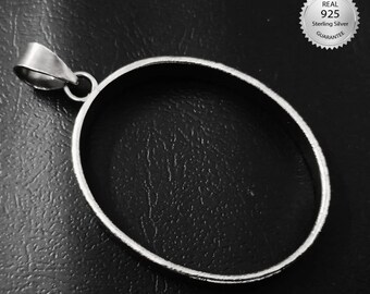 42.524mm Oval Open Back Pendant Hollow Frame Glue Blank Connector ...