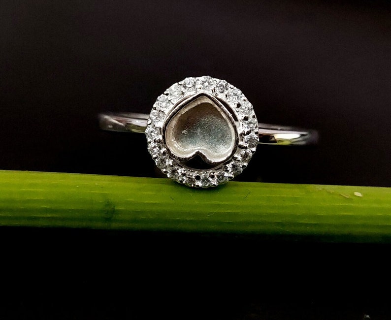 925 Sterling Silver Round Bezel Setting With Small CZ - Etsy