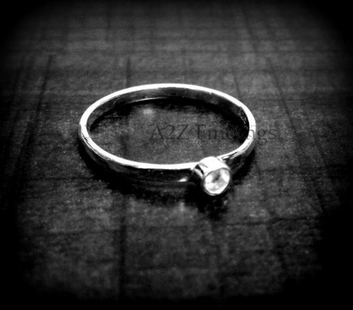 925 Sterling Silver Round Bezel Blank Cup Ring Setting Cup - Etsy