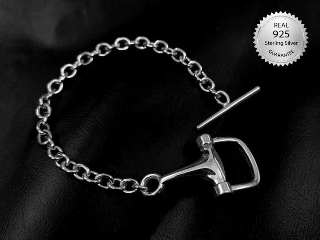 Horse Snaffle Bit Shape Bracelet in Solid 925 Sterling Silver, Good ...