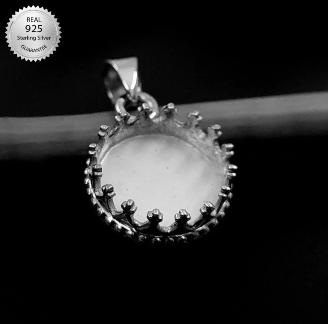 925 Sterling Silver Round Shape Handcrafted Crown Setting - Etsy