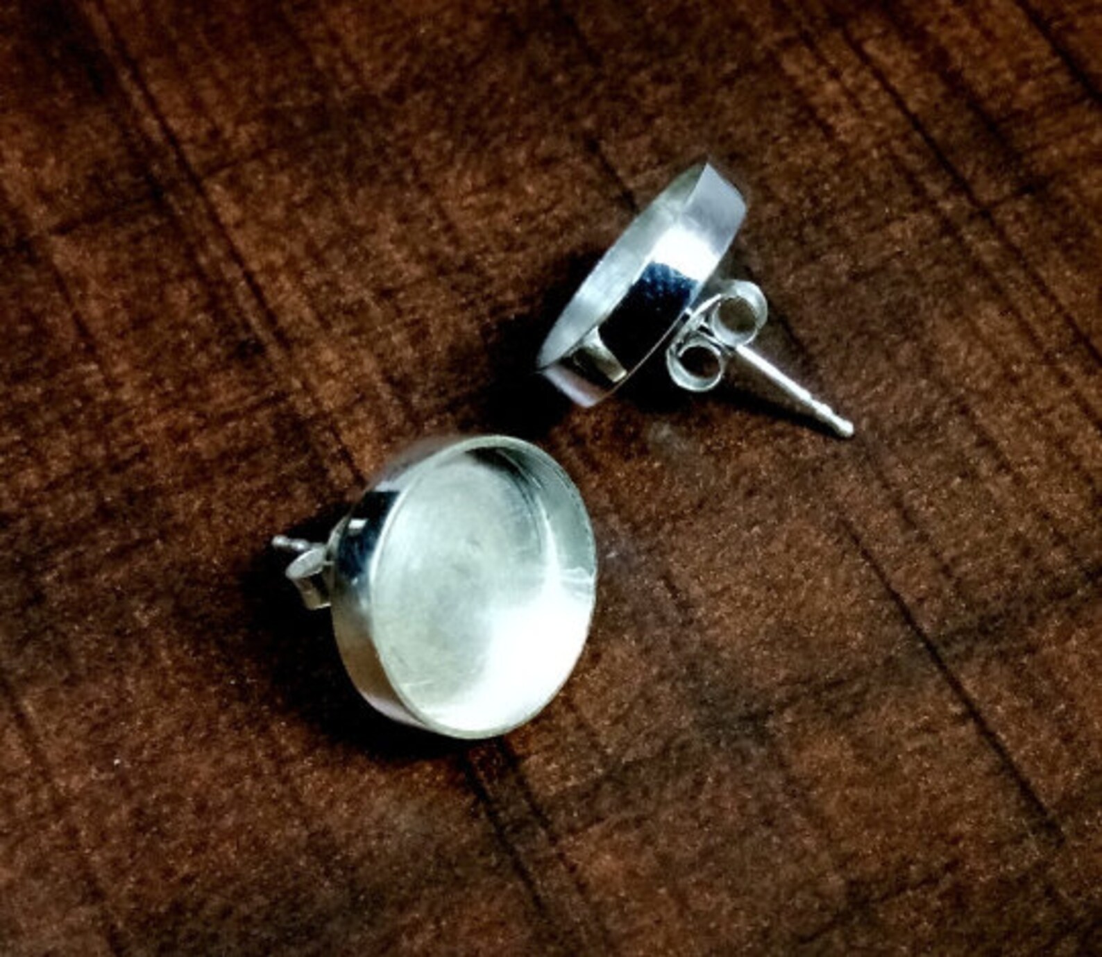 925 Sterling Silver Round Shape Studs Blank Bezel Setting - Etsy