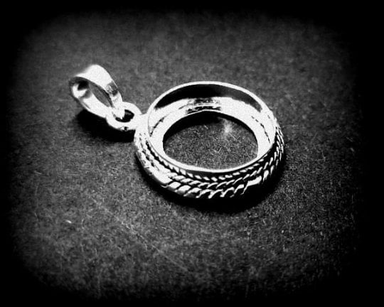 925 Sterling Silver Round Shape Handcrafted Pendant Bezel - Etsy