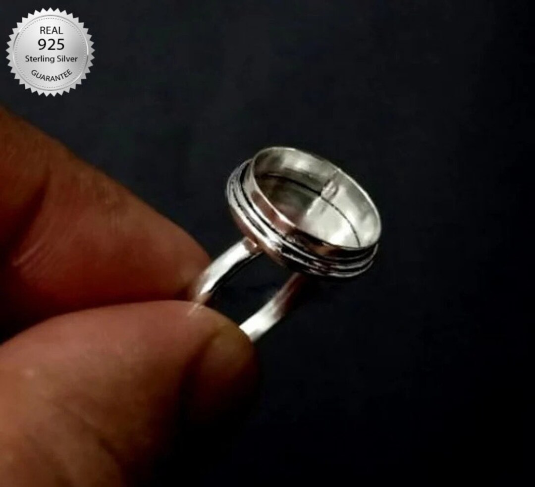 925 Sterling Silver Ring Bezel 925 Sterling Silver for Round Shape ...