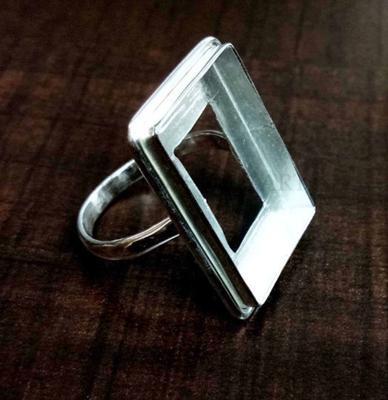 925 Sterling Silver Rectangle Shape Ring Bezel Setting Blank - Etsy UK