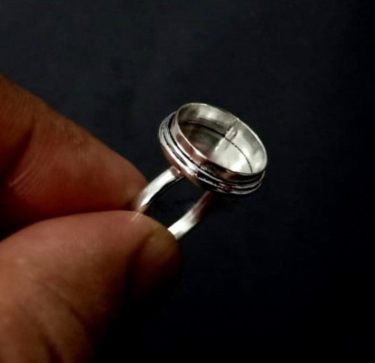 925 Sterling Silver Ring Bezel 925 Sterling Silver for Round - Etsy