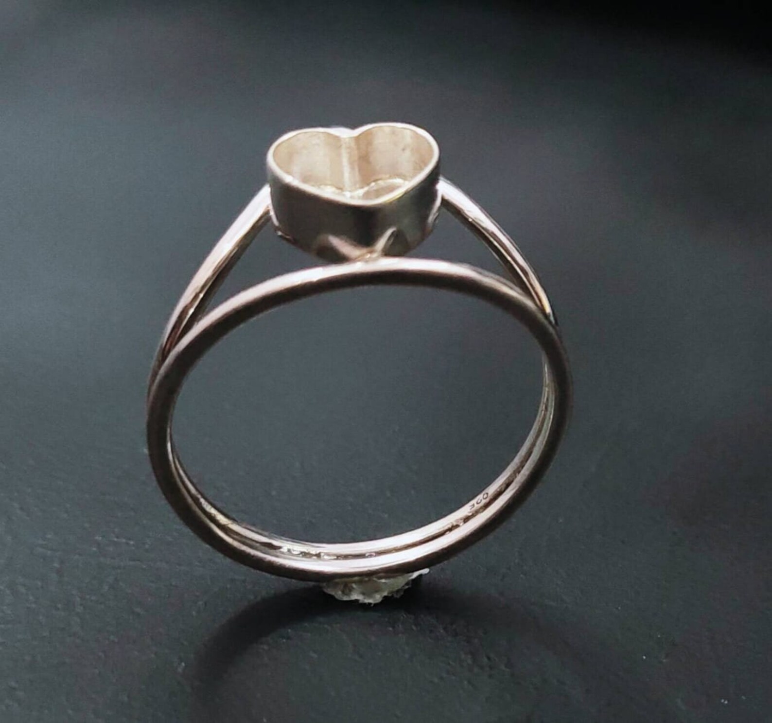 925 Sterling Silver Ring Bezel for Heart Shape Gemstone Ring - Etsy