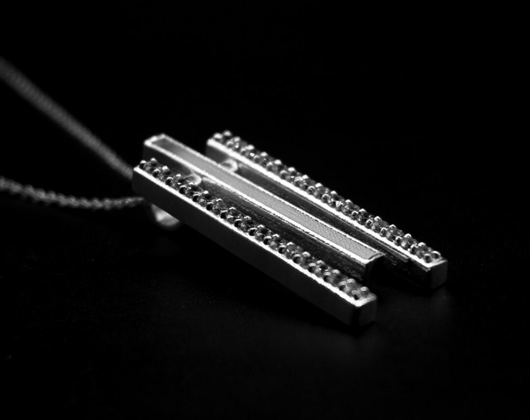 925 Sterling Silver Bars Pendant Bezel Diy Cup With CZ Gemstone for ...