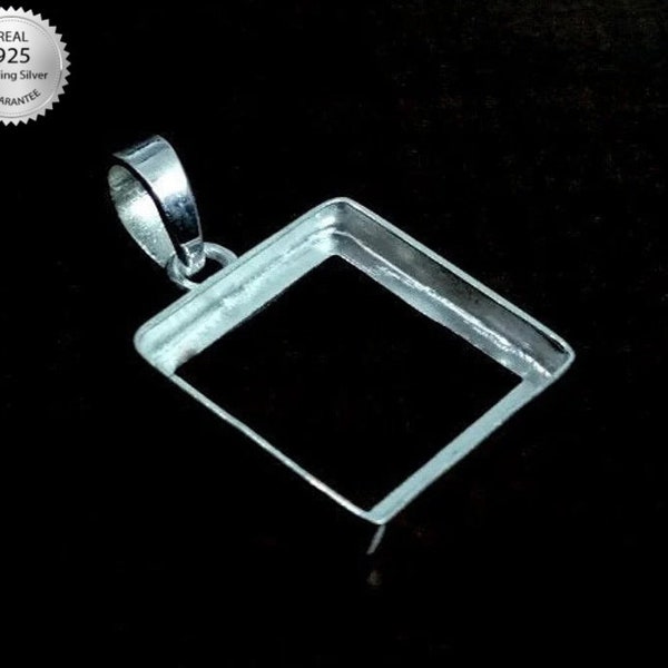 Square Bezel Pendant - Etsy