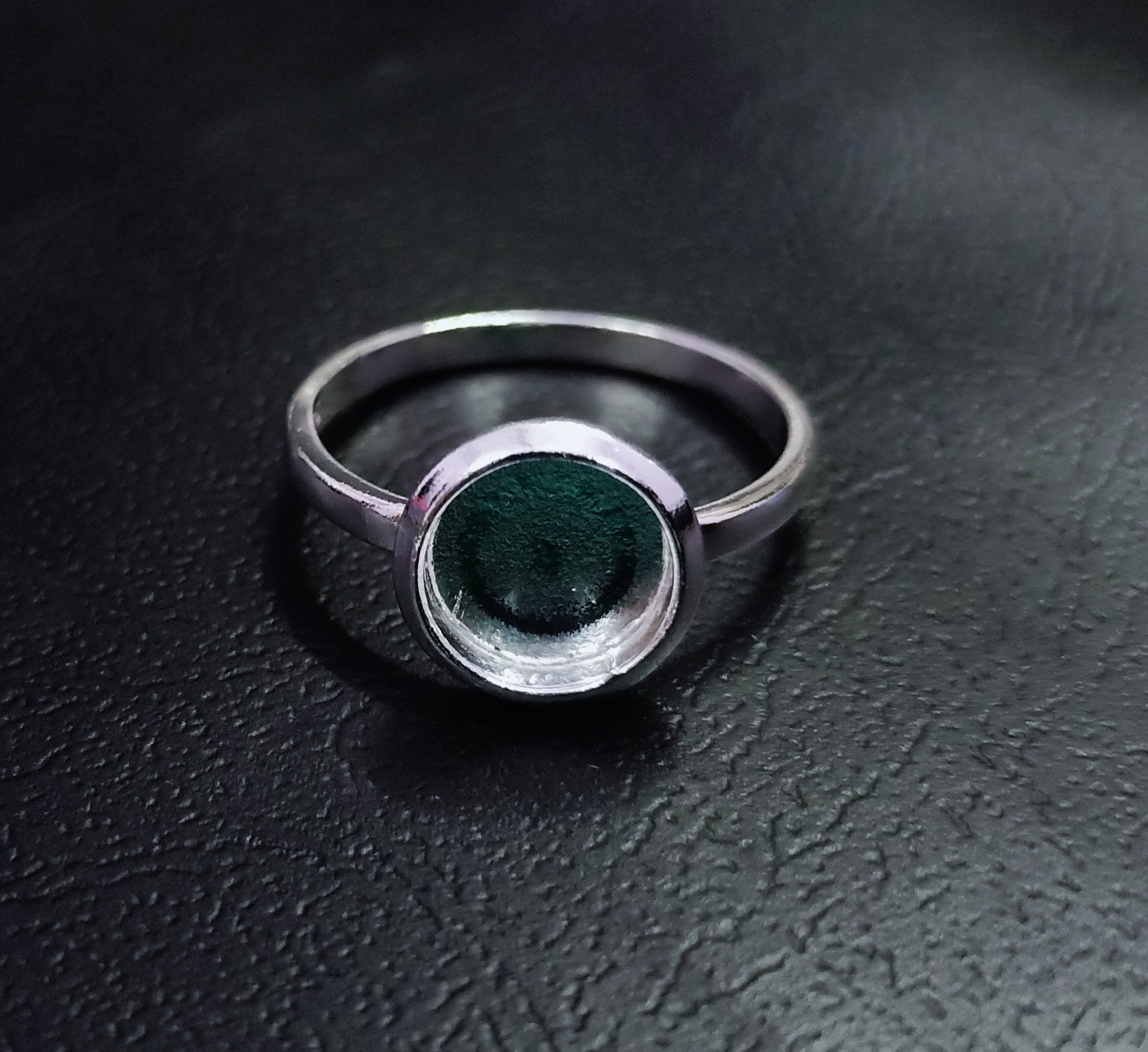 925 Sterling Silver Thick Bezel Ring for Round Shape Gemstone - Etsy