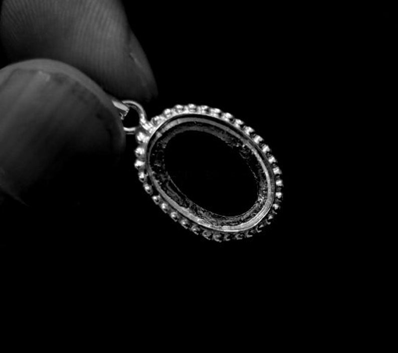 925 Sterling Silver Oval Shape Bezel Pendant Blank Bezel - Etsy