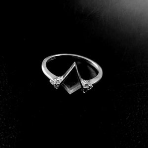 925 Sterling Silver Kite Shape Ring Set DIY Blank Bezel Setting With CZ ...