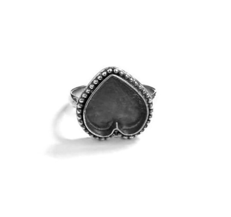 925 Sterling Silver Ring Bezel for Heart Shape Gemstone Ring - Etsy