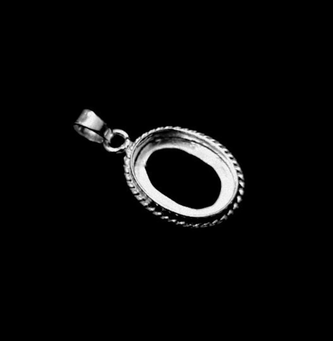 925 Sterling Silver Oval Shape Bezel Pendant Blank Bezel - Etsy