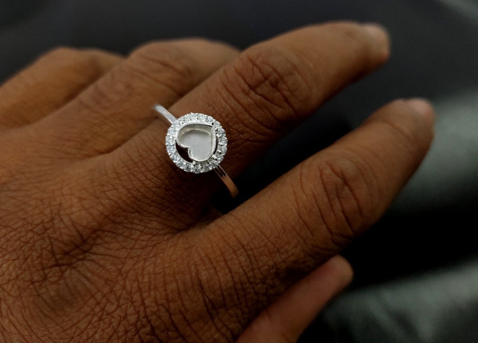 925 Sterling Silver Round Bezel Setting With Small CZ - Etsy