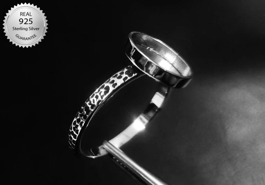 925 Sterling Silver Oval Shape Bezel Ring Blank Bezel Setting, Blank ...