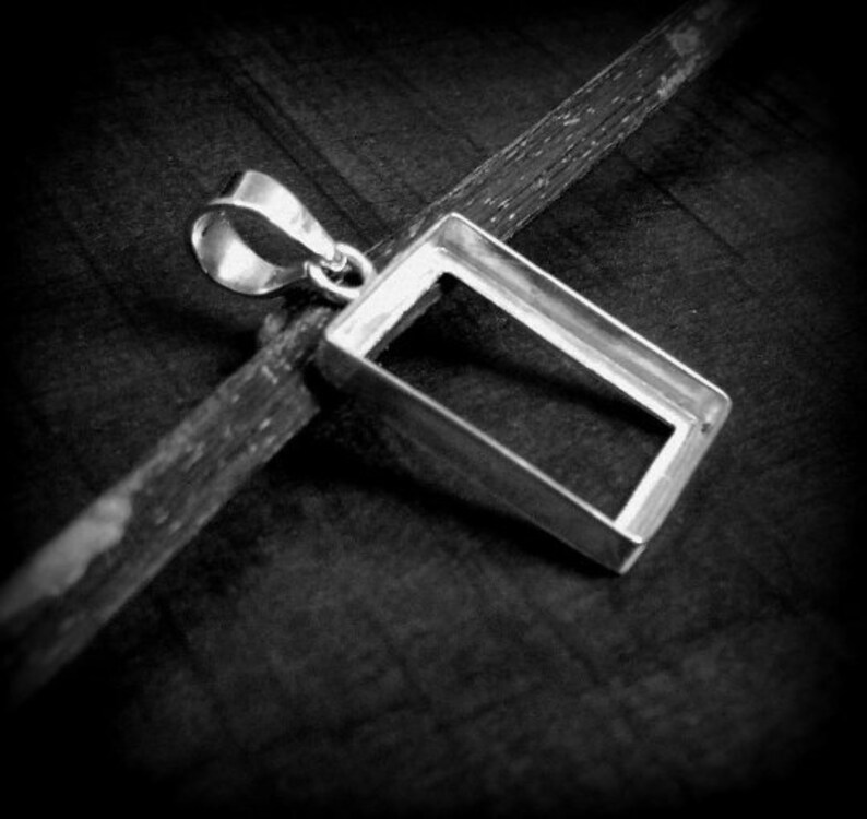 925 Sterling Silver Rectangle Shape Plain Bezel Pendant Blank - Etsy