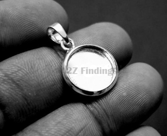 925 Sterling Silver Round Shape Handcrafted Pendant Thick - Etsy
