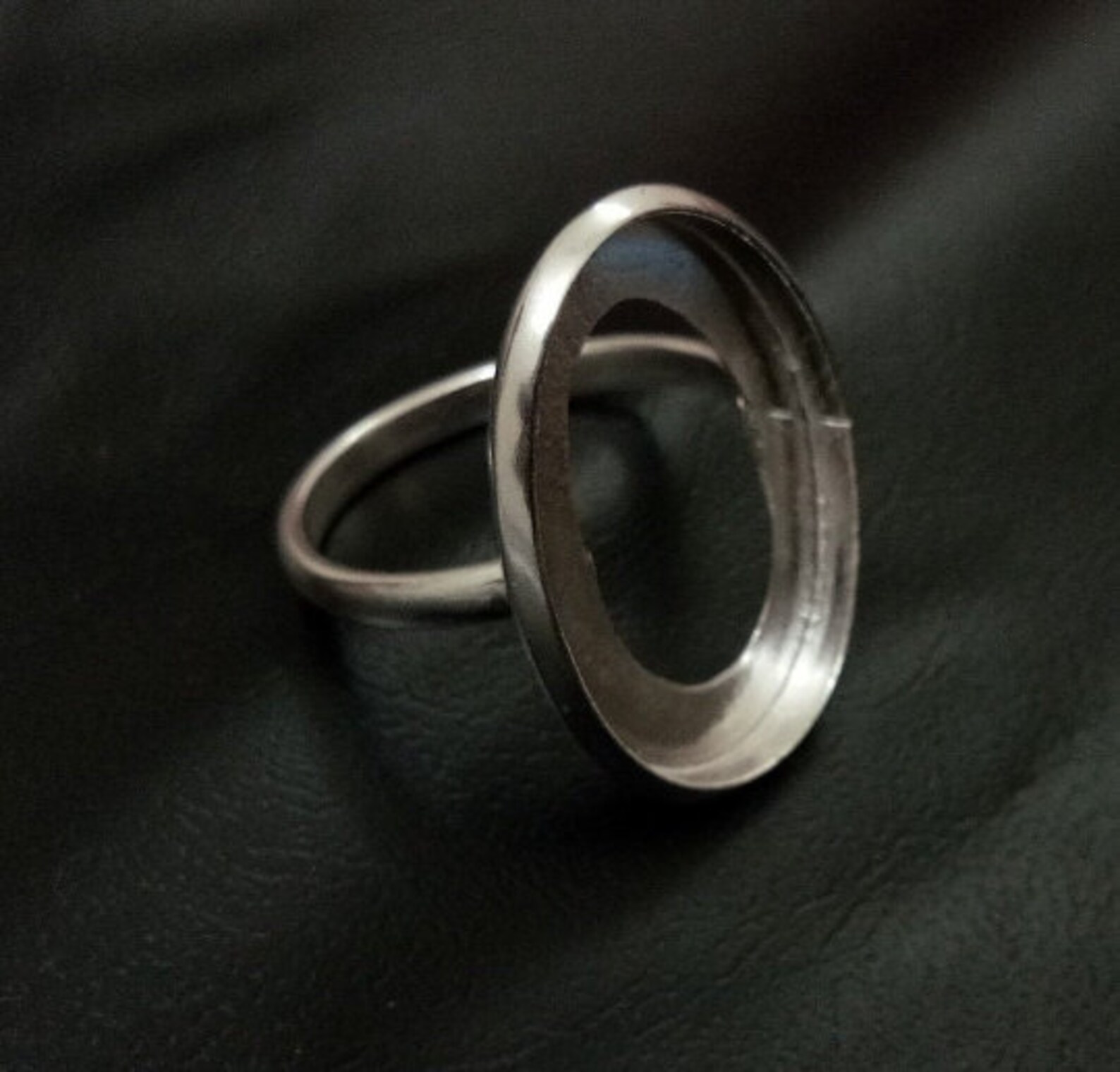 925 Sterling Silver Oval Shape Thick Bezel Ring Blank Bezel | Etsy