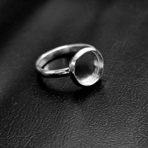925 Sterling Silver Thick Bezel Ring for Round Shape Gemstone - Etsy