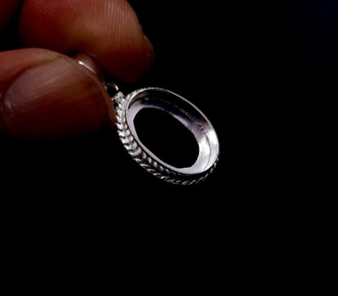 925 Sterling Silver Oval Shape Bezel Pendant Blank Bezel - Etsy