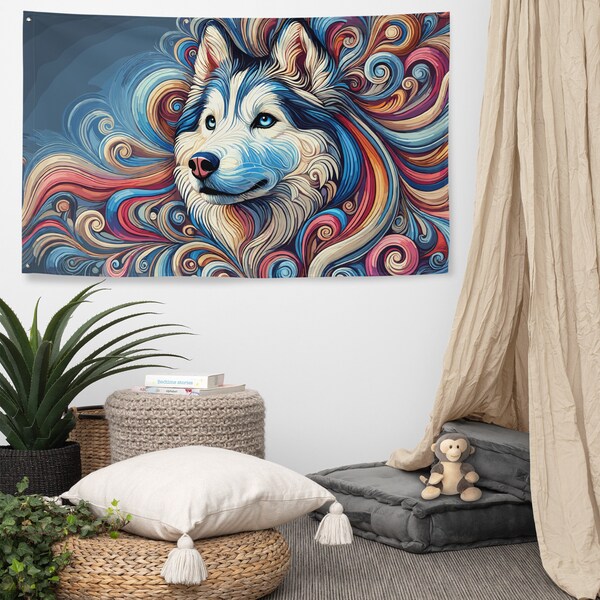 Siberian Husky Flag - Etsy