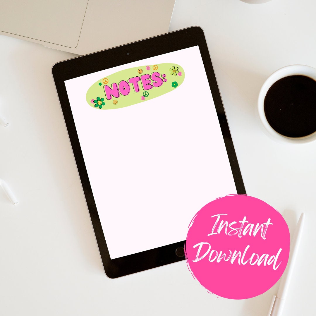 Downloadable Retro Notes List - Etsy