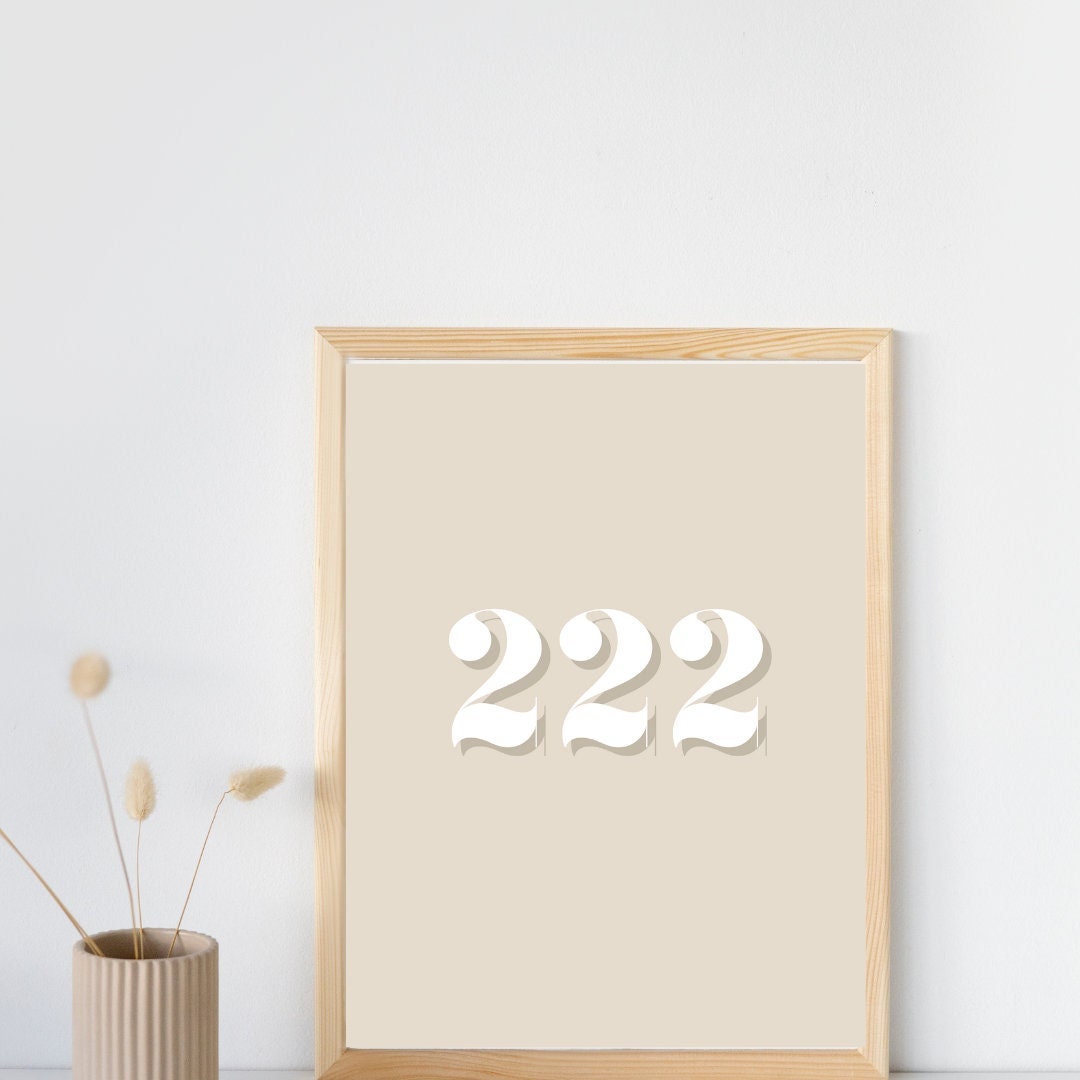 222 Angel Number Downloadable Print/ Poster - Etsy