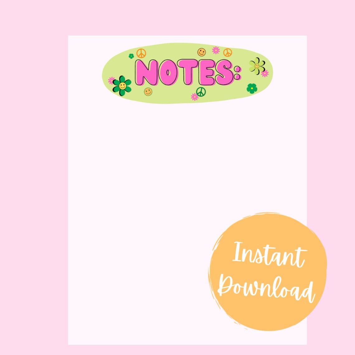 Downloadable Retro Notes List - Etsy