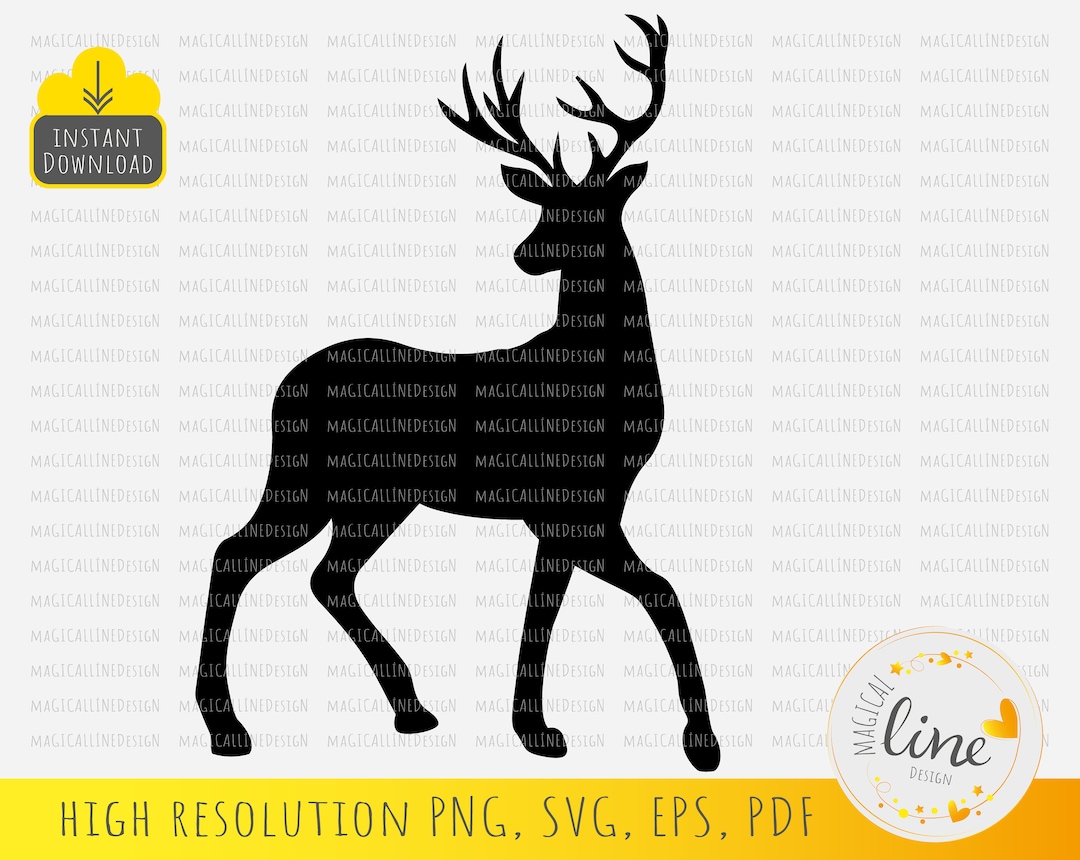 Silueta de reno Svg, Eps vectorial de reno, Plantilla de ciervo ...
