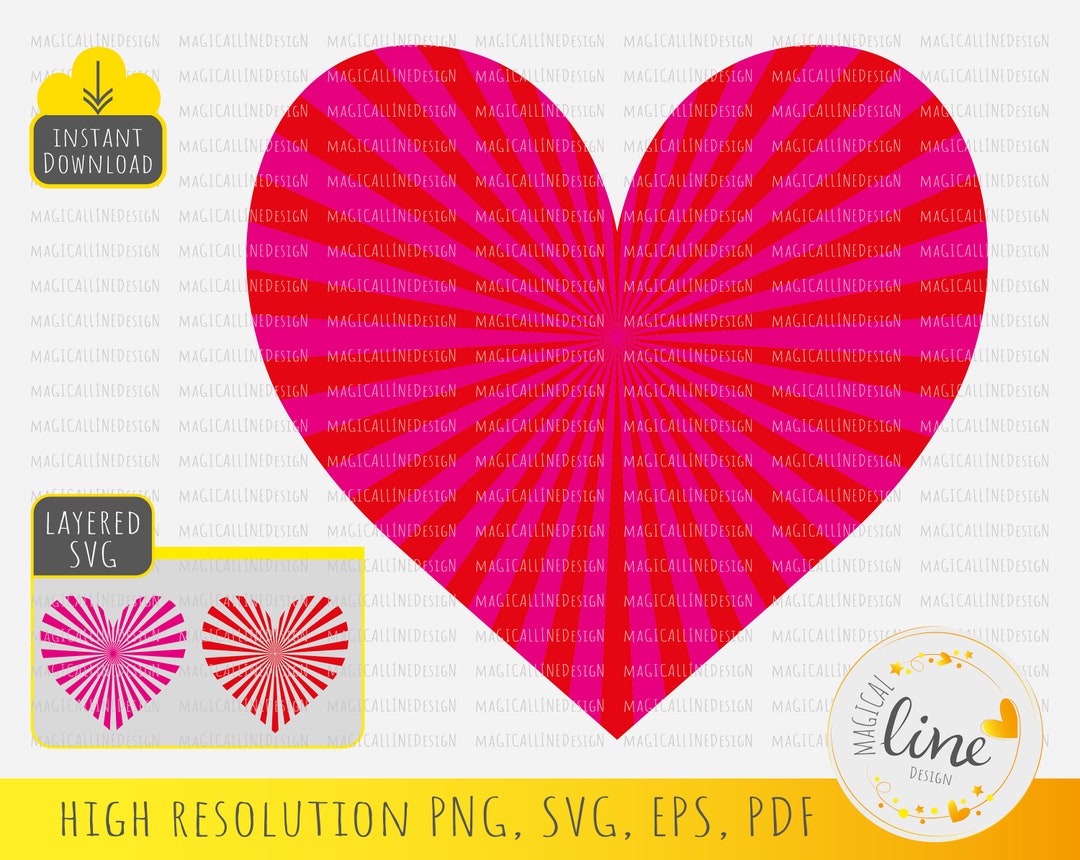 Heart Optical Illusion Svg, Heart Svg, Valentines Day Svg, Heart Vector ...