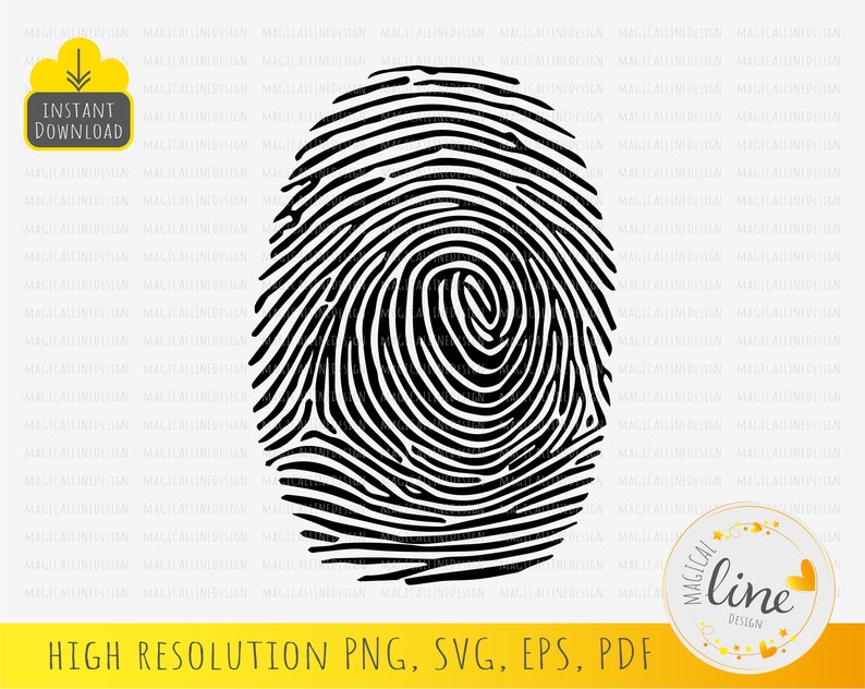 Fingerprint Svg Fingerprint Clipart Fingerprint Dxf - Etsy