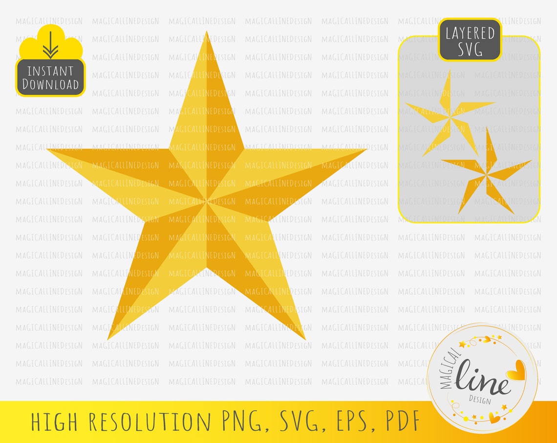 Nautical Star Svg, Gold Star Svg, Nautical Star Vector, Gold Star Icon ...