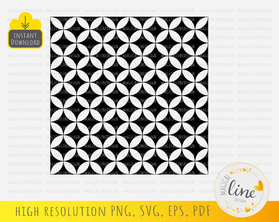 Moroccan Circle Pattern Svg, Seamless Sparkle Pattern, Geometric Tile ...