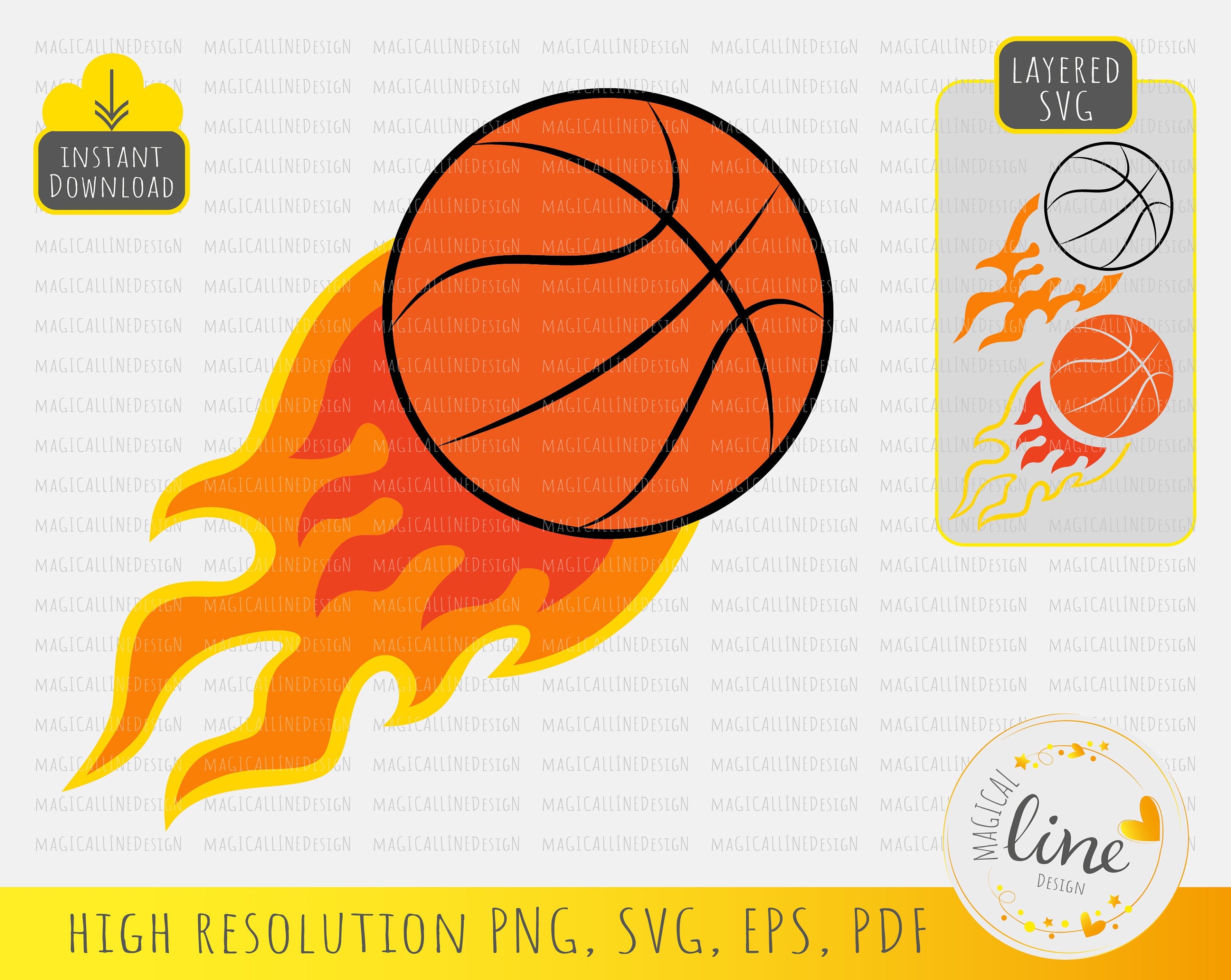 Flaming Basketball Svg, Fire Basketball Eps, Ball Flame Svg, Burning ...